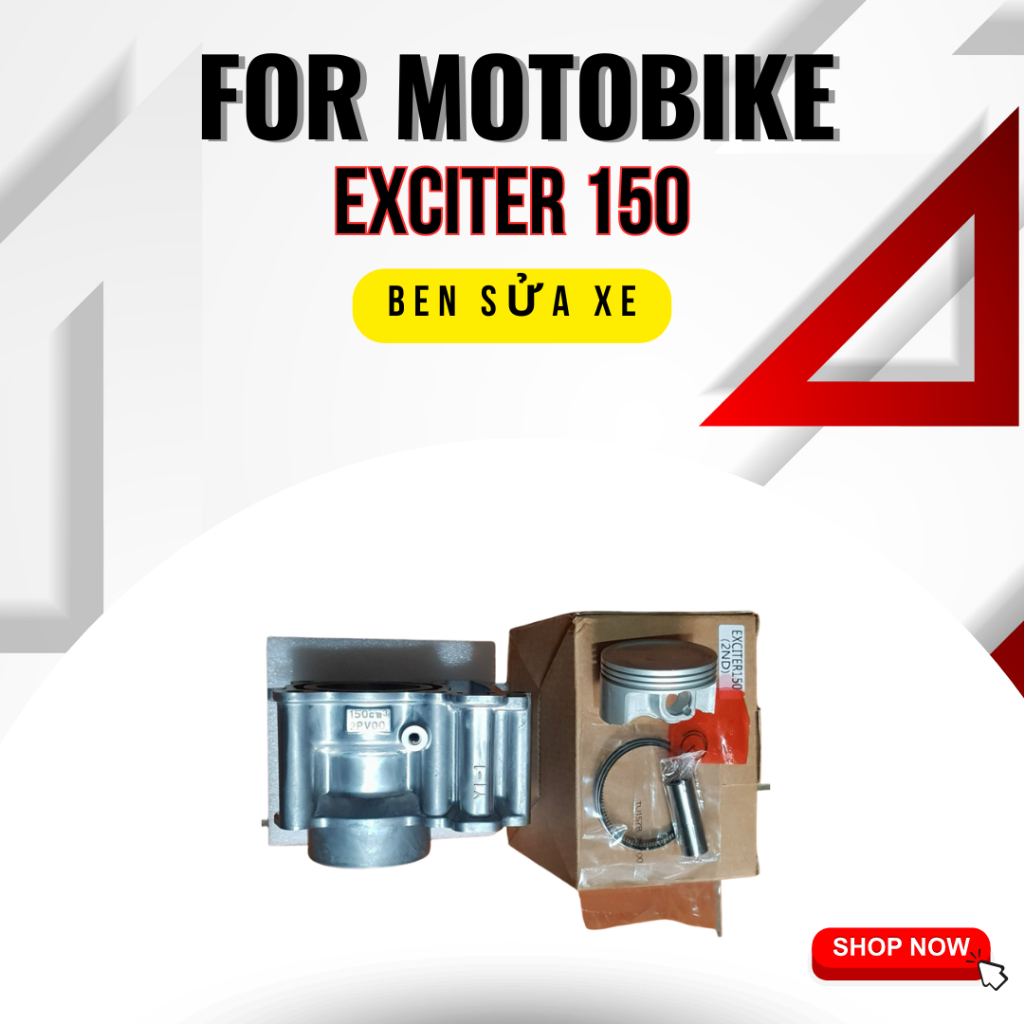 Exciter 150 barrel set, complete set of 2ND codes with silver piston ...