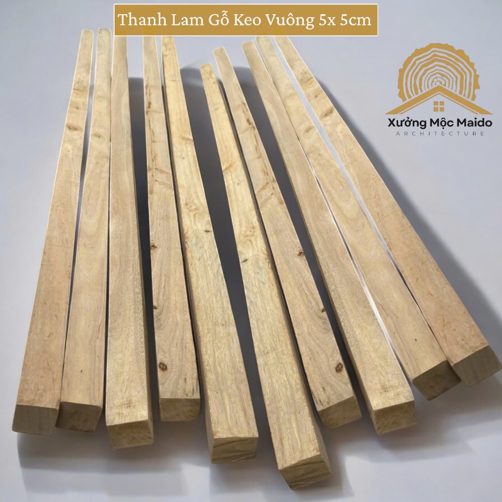 5x5cm square Melaleuca wood bar, finely planed, used to make bed ...