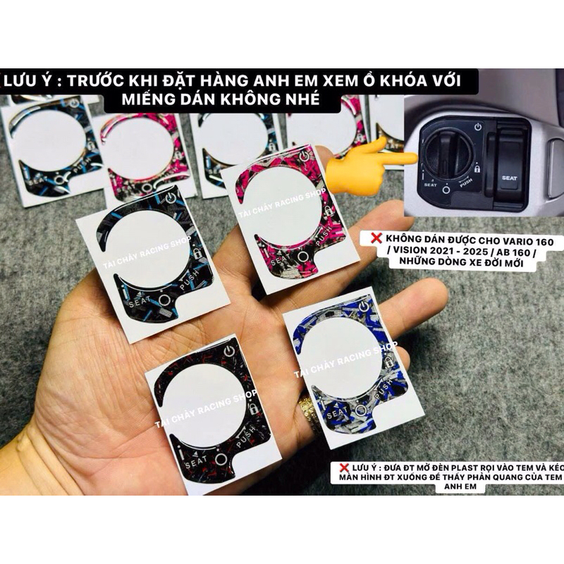 [ 1 PIECE ] FORGET SMK CARBON BACKGROUND LOCK STICKER FOR VARIO 2018 ...