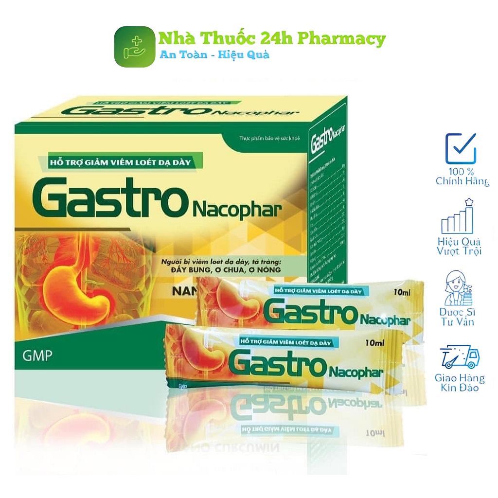 Gastro Nacophar Nano Curcumin stomach pain package, helps reduce gastric reflux, belching ...