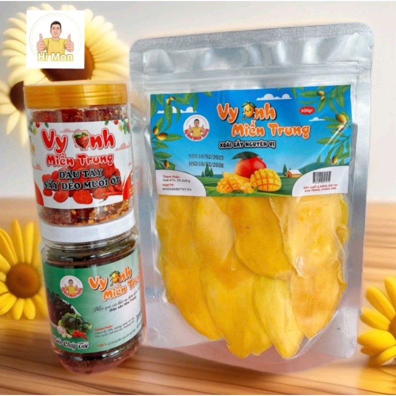 Hi MON (COMBO) (DRY STRAWBERRY WITH CHILI SALT 250G + DRIED MANGO 500G ...