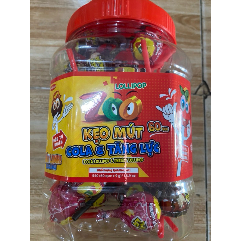 Zoo Mix lollipop Coca flavor and Energy Booster new flavor - Box of 60 ...