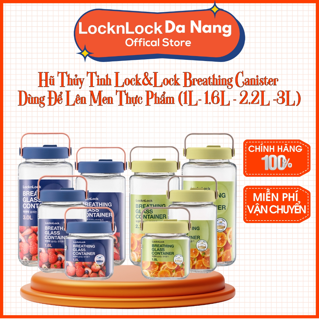 Lock&lock Breathing Canister glass jar with many capacities, used to ...