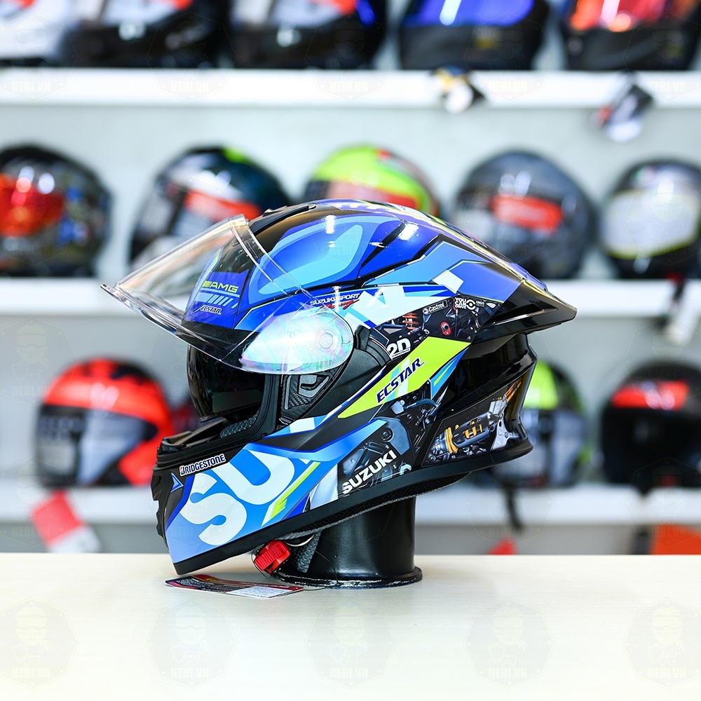 (Gift Ninja) Fullface Hat ROC 08 Plus 2024 Glossy Black + Suzuki ...
