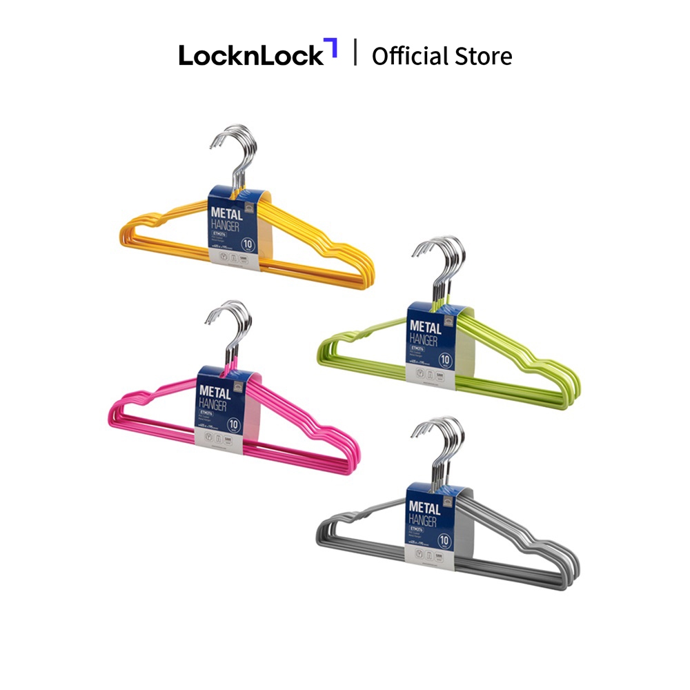 Set of 10 Ettom Lock&Lock Clothes Hangers (40.5 x 4 x 19.5 cm) Random ...