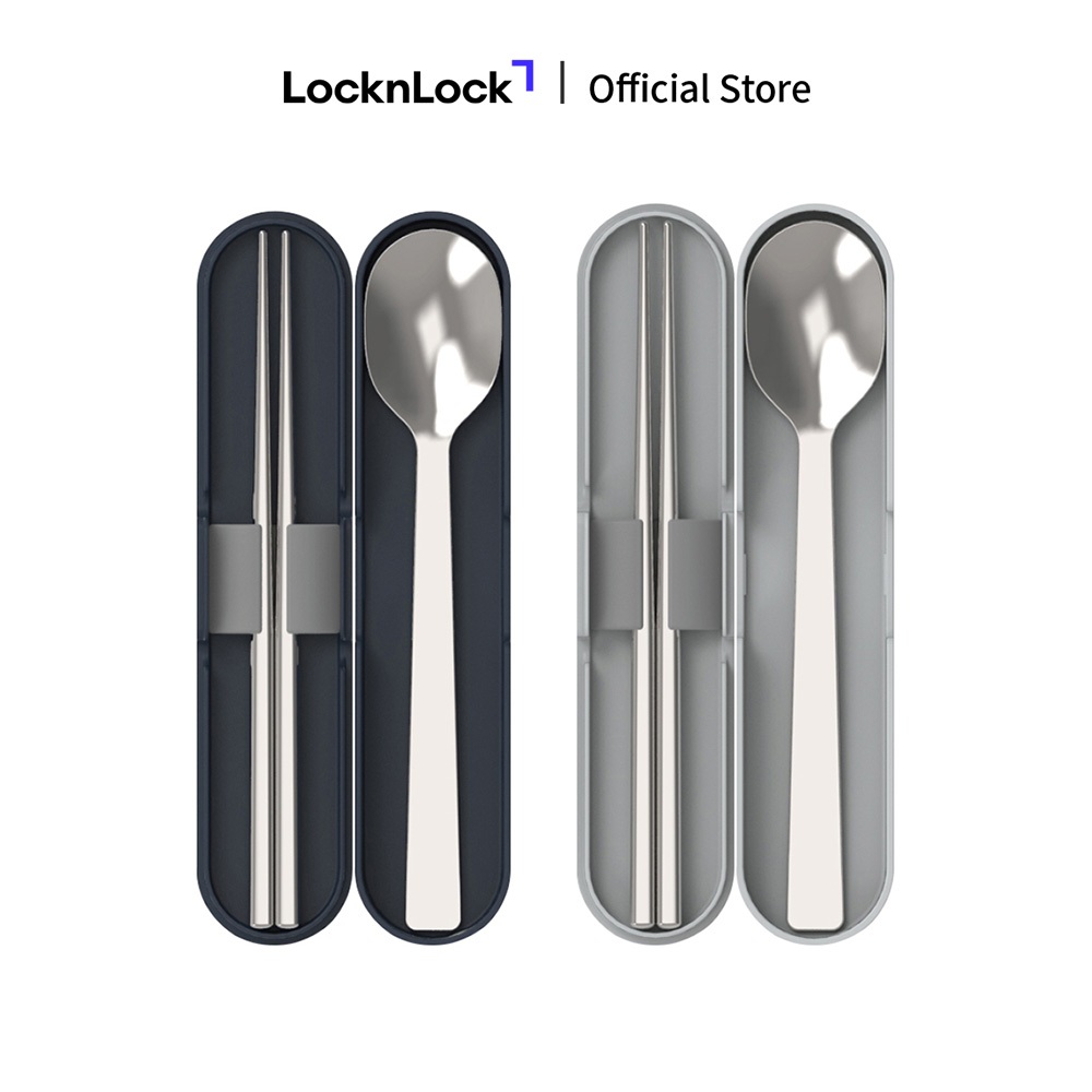 Lock&Lock stainless steel spoon and chopsticks set - HPL105 (2 colors ...