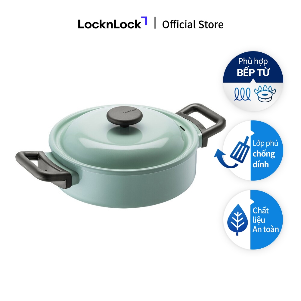 Decoe Lock&Lock pot, 24CM, two handles - Mint color - LDE1244IH ...