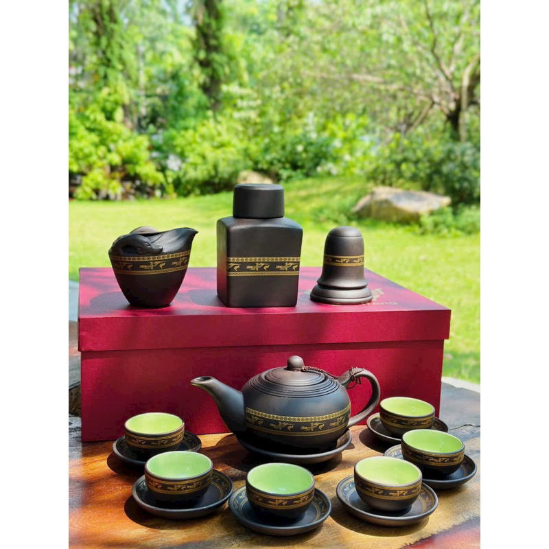 SA Bat Trang purple ceramic tea set Dong Lac VietClear - High quality ...