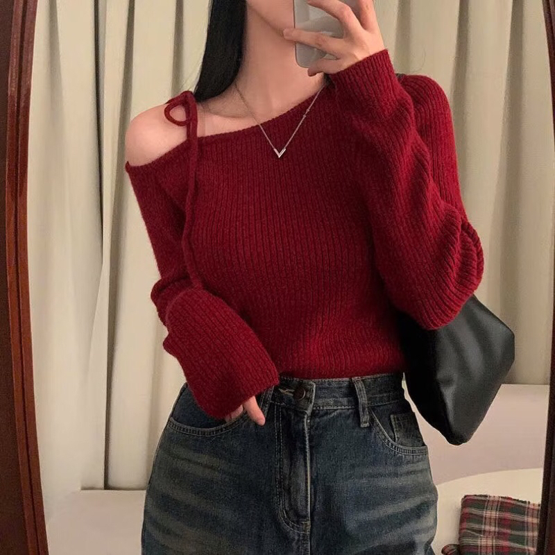 Attractive off-the-shoulder lace-up top - sold with Skirt A363 | Shopee ...