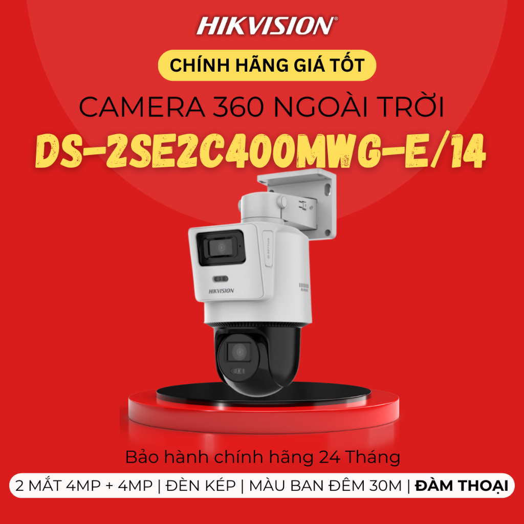 Hikvision 4MP PT Camera(DS-2SE2C400MWG-E/14), 360 Rotation, 2-Way Talk ...