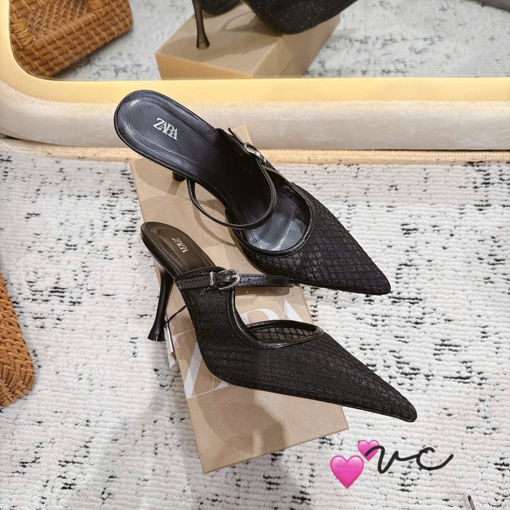 9cm heel mesh available in all sizes in black | Shopee Malaysia