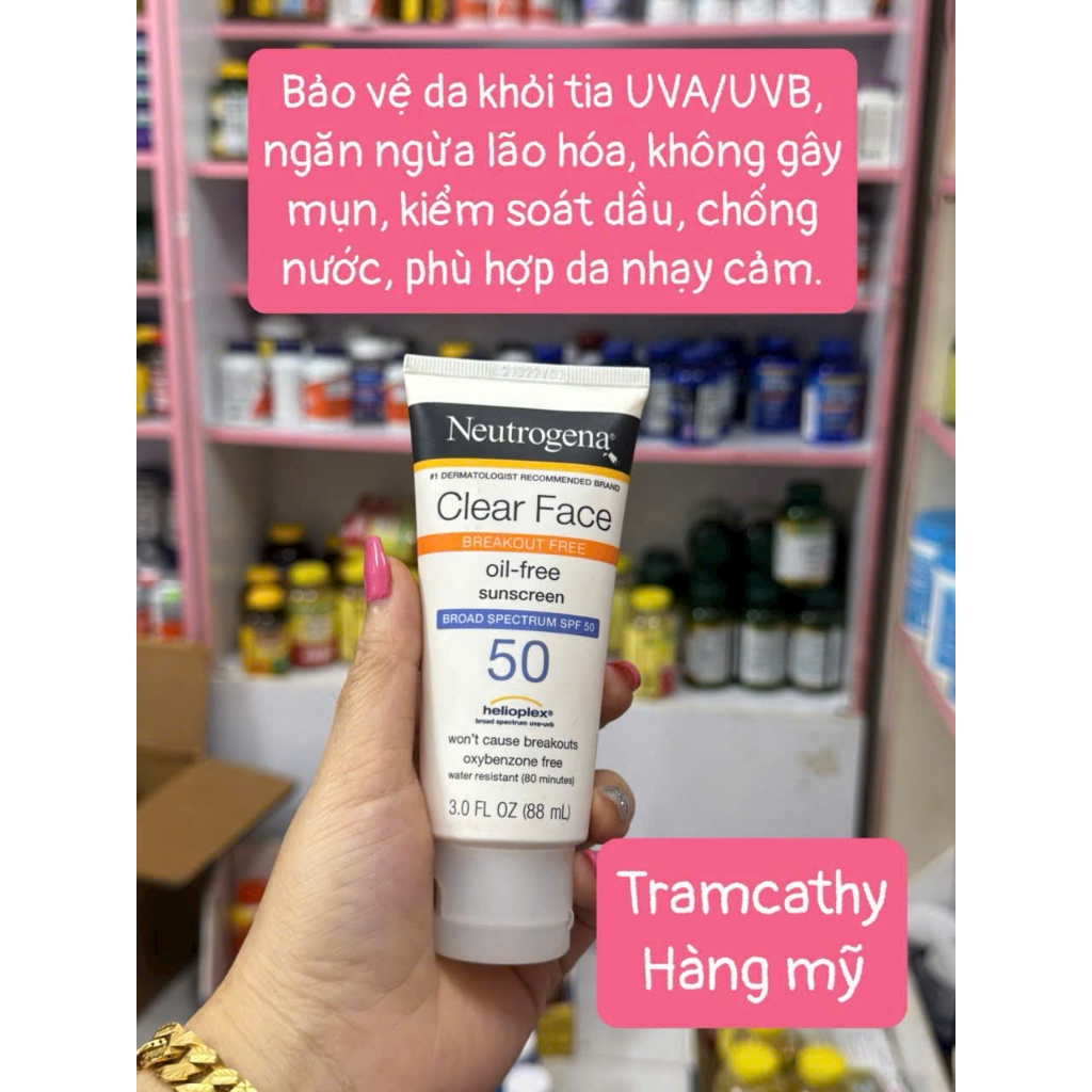 Liquidation date 10-2025 Neutrogena Clear Face Oil-Free Sunscreen SPF ...