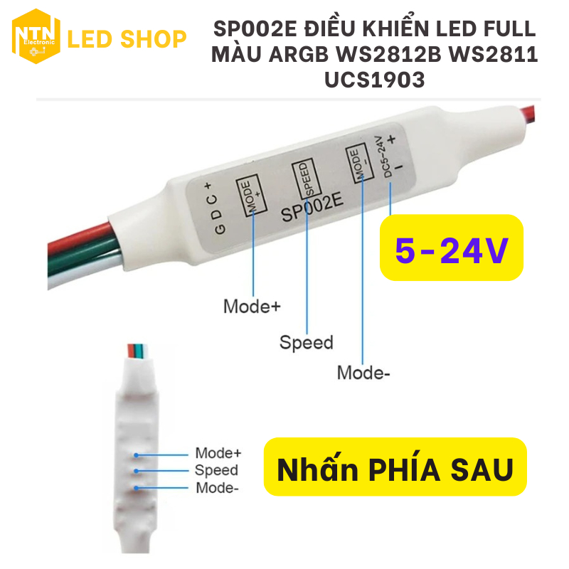 Sp002e FULL COLOR LED CONTROLLER ARGB WS2812B WS2811 UCS1903 | Shopee ...