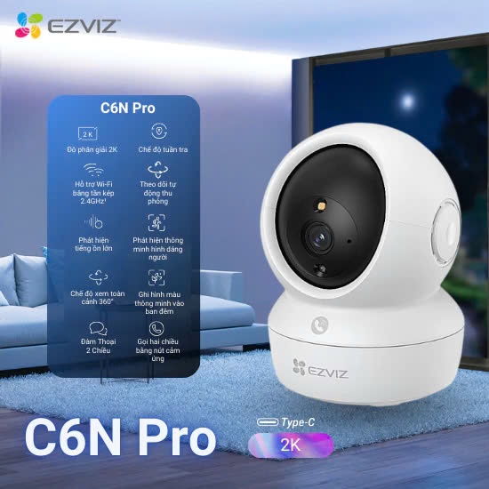 EZVIZ C6N PRO 3MP Wifi Camera | C6N 2MP FHD 1080P - Indoor - 360 Degree ...