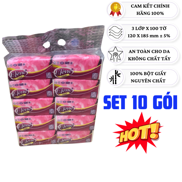 Genuine Elene tissue paper 100 sheets x 3 layers (SET of 10 packs ...