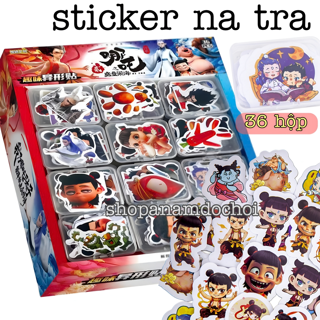 Tray of 36 boxes of na tra stickers, ne zha stickers 36 pcs | Shopee ...