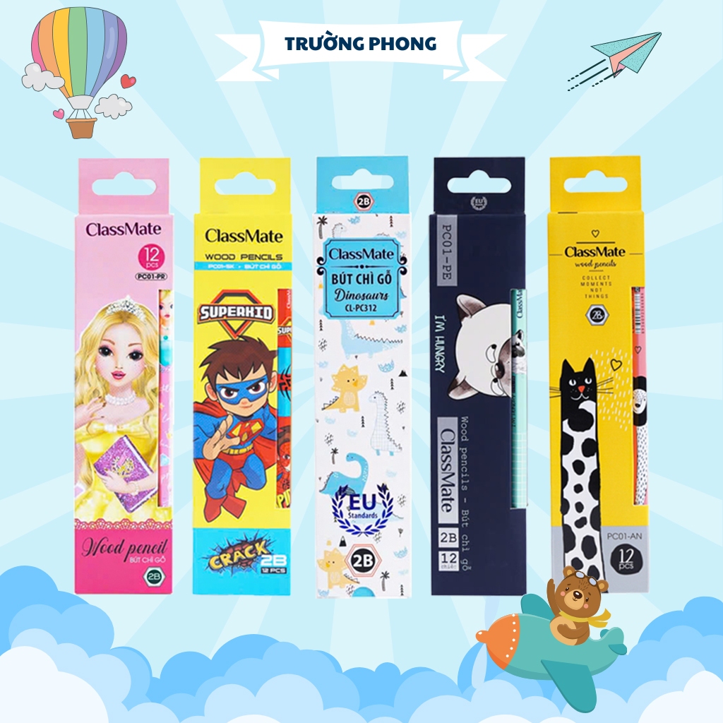 Box of 12 CLASSMATE 2B Pencils with Eraser, Smooth, Bold Lines for ...