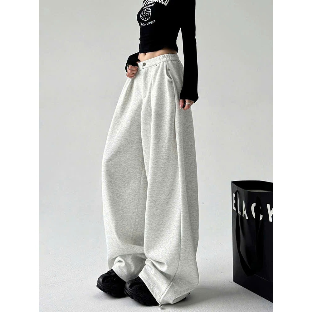 Women's WIDE-LET PANTS, NEW 2025 THICK WARM UMI QUALITY STRAIGHT-TUBE ...