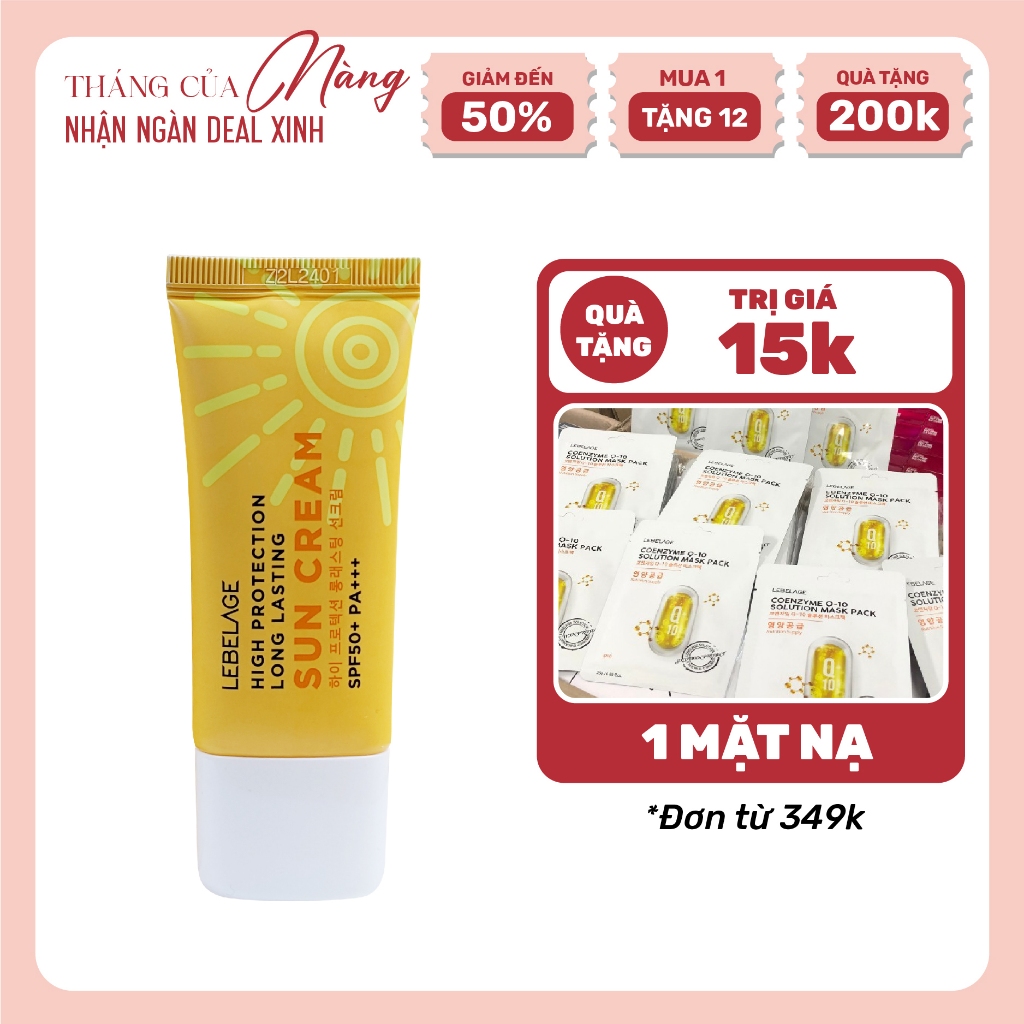 Lebelage Waterproof Sunscreen SPF50+ Pa+++ High Protection Long Lasting ...