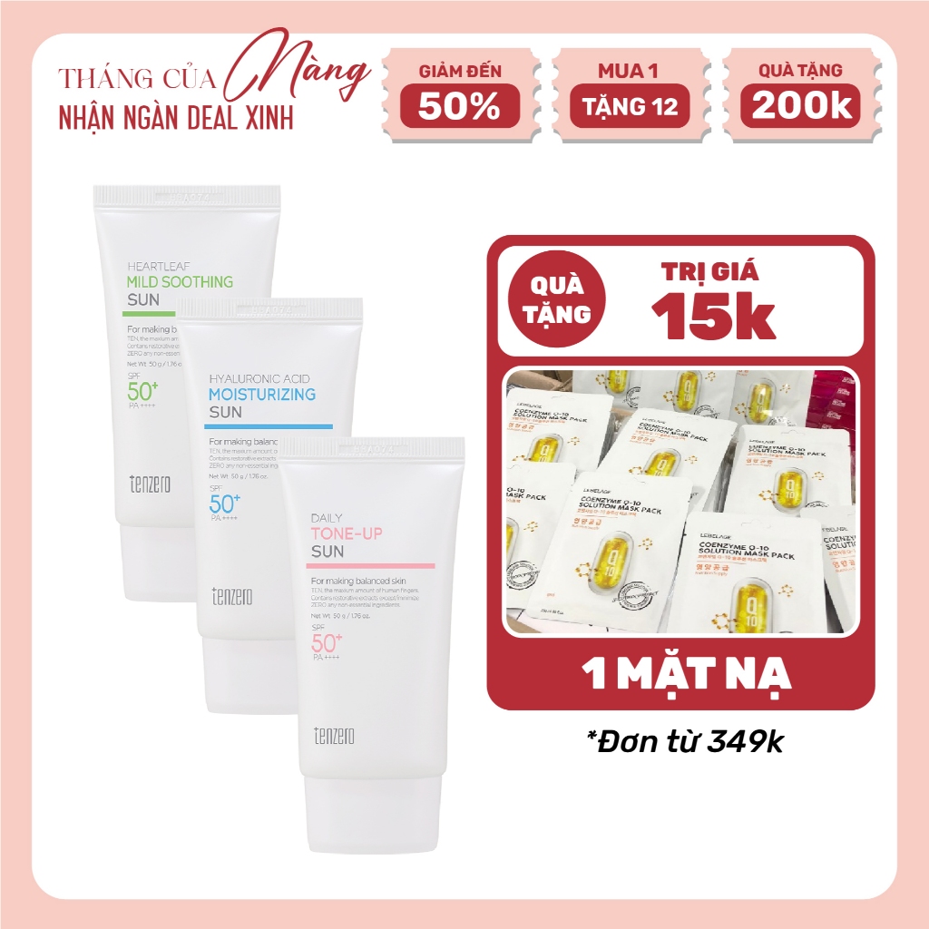 TENZERO Sunscreen SPF 50+ PA++++ Moisturizing, Tone Lifting, Soothing Benign Skin 50g | Shopee ...
