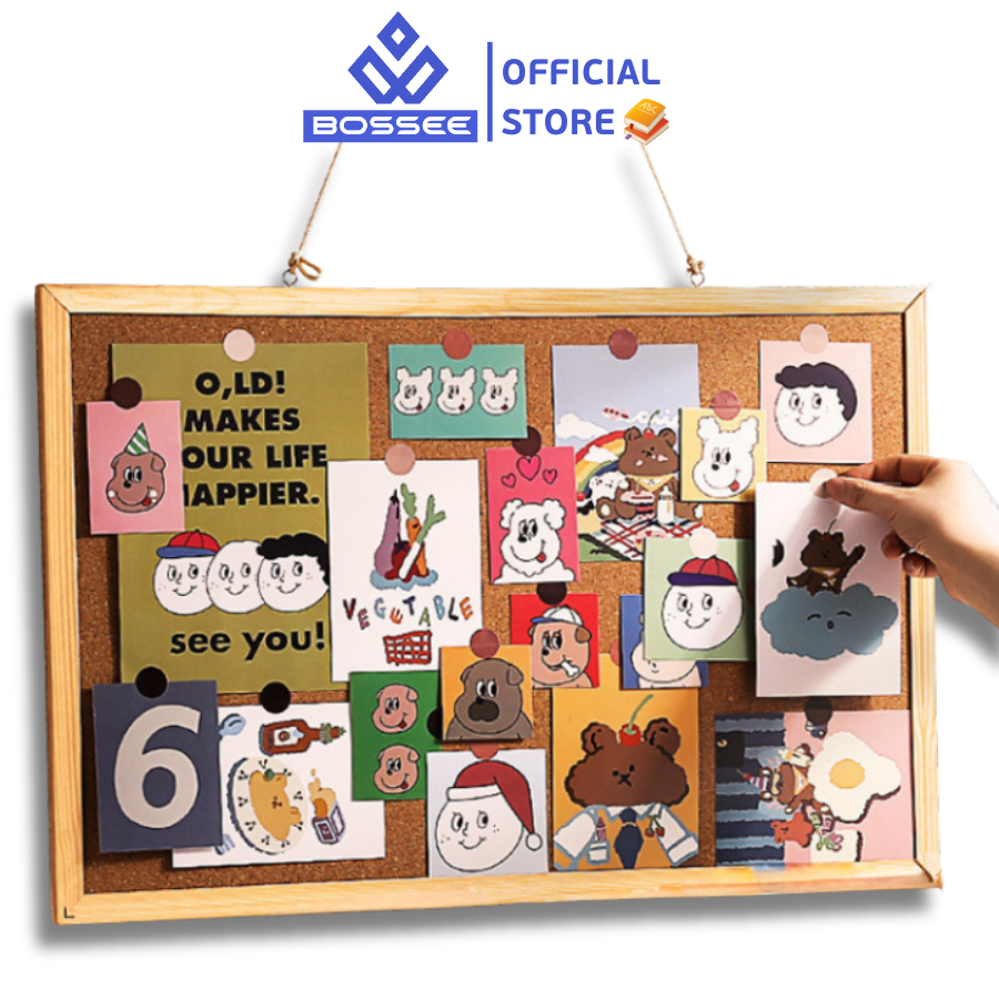 Bamboo Wood Peg Board, Solid Office Note Board, Wall-Mounted Multi ...