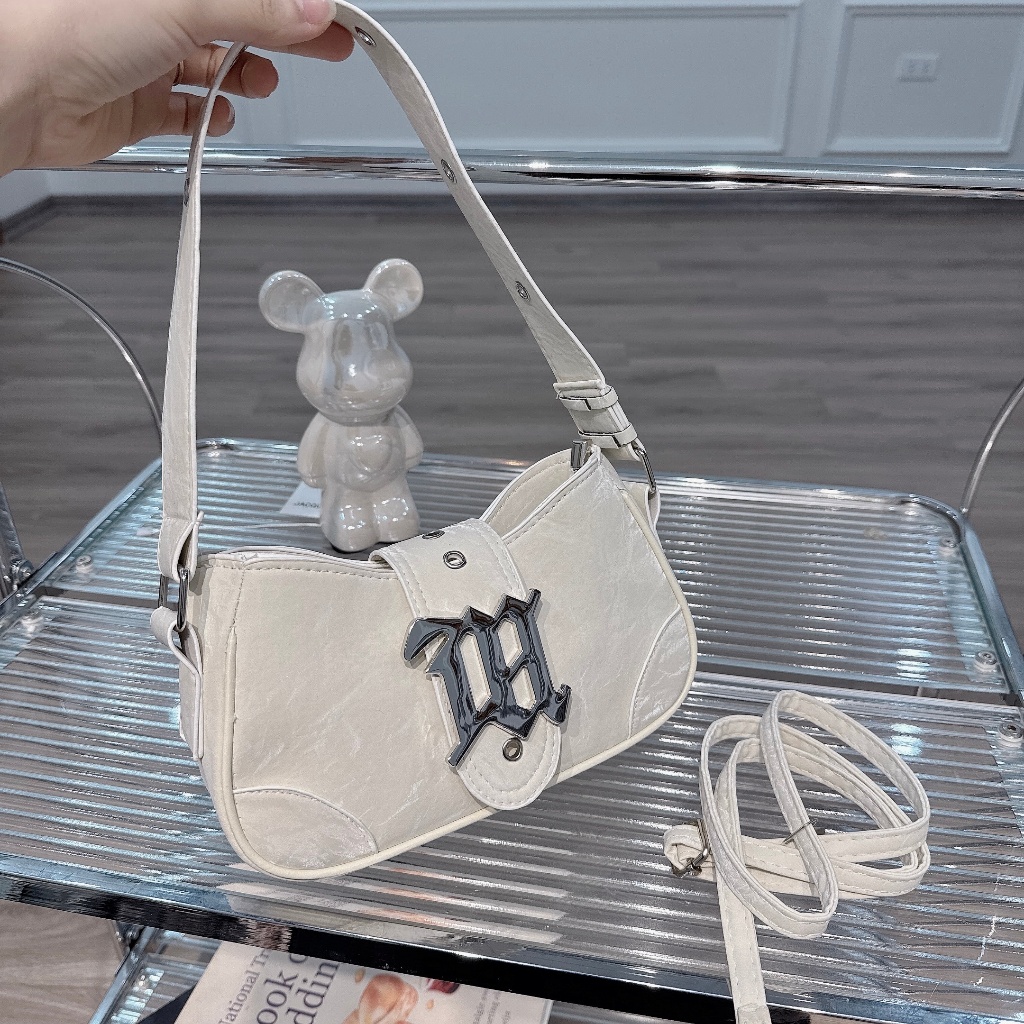 M-shaped crossbody shoulder bag in velvet leather, hottrend fashion ...