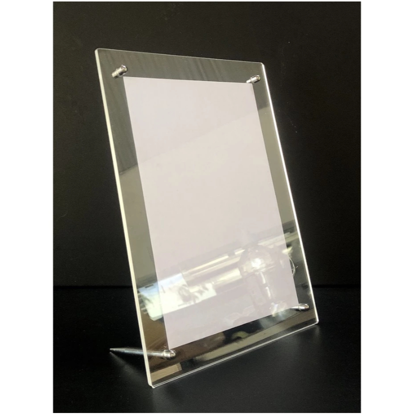 Transparent mica tabletop frame with stainless steel legs | Shopee Malaysia