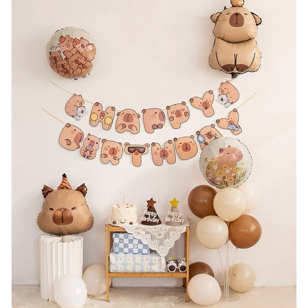 Capybara birthday decoration, capybara balloon set, happy birthday ...