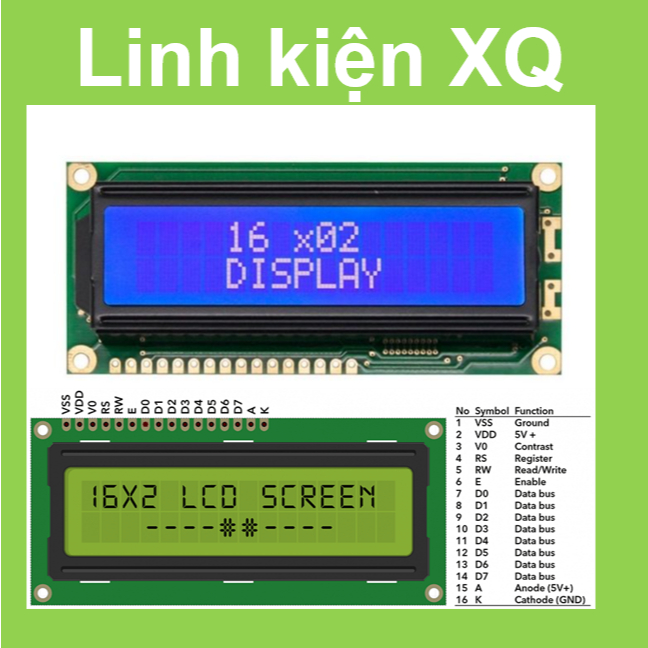 ️ 1602 LCD Screen - 16x2 Character Display, Arduino Compatible & Microcontrollers | Shopee Malaysia