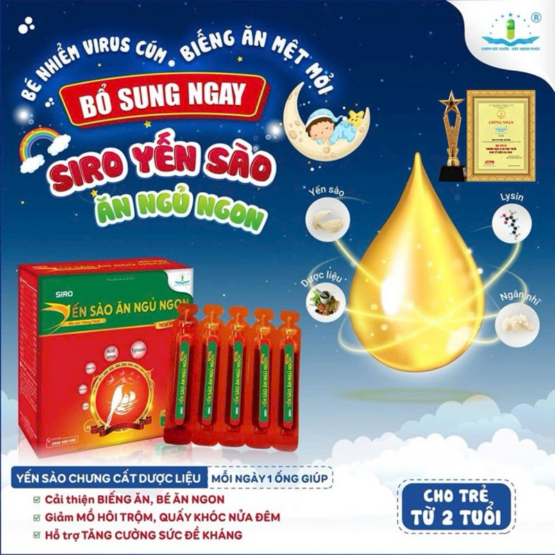 Bird's nest syrup to eat and sleep well for children from 2 years old ...