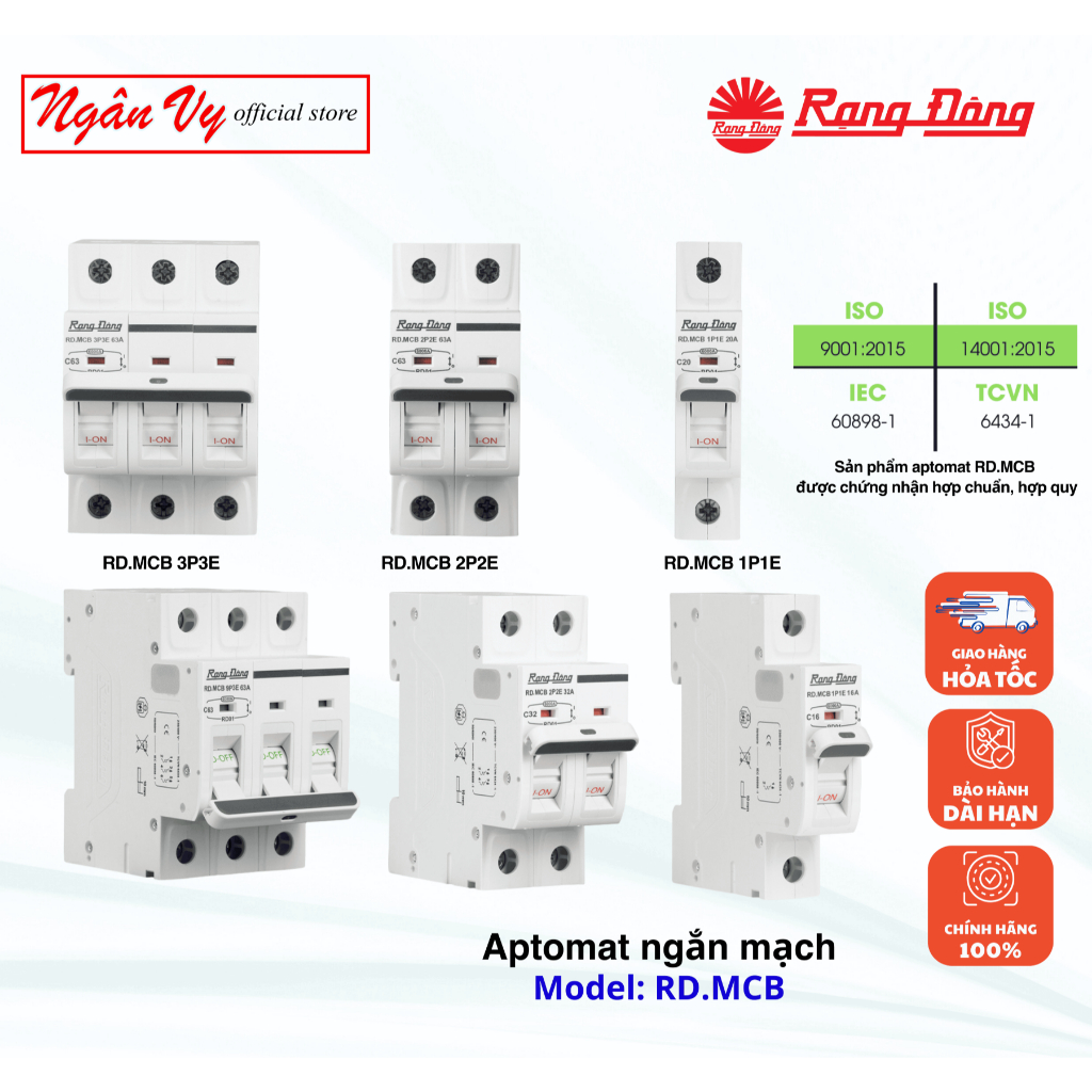 Short circuit circuit breaker MCB - Rang Dong - Model: RD.MCB 1P1E ...
