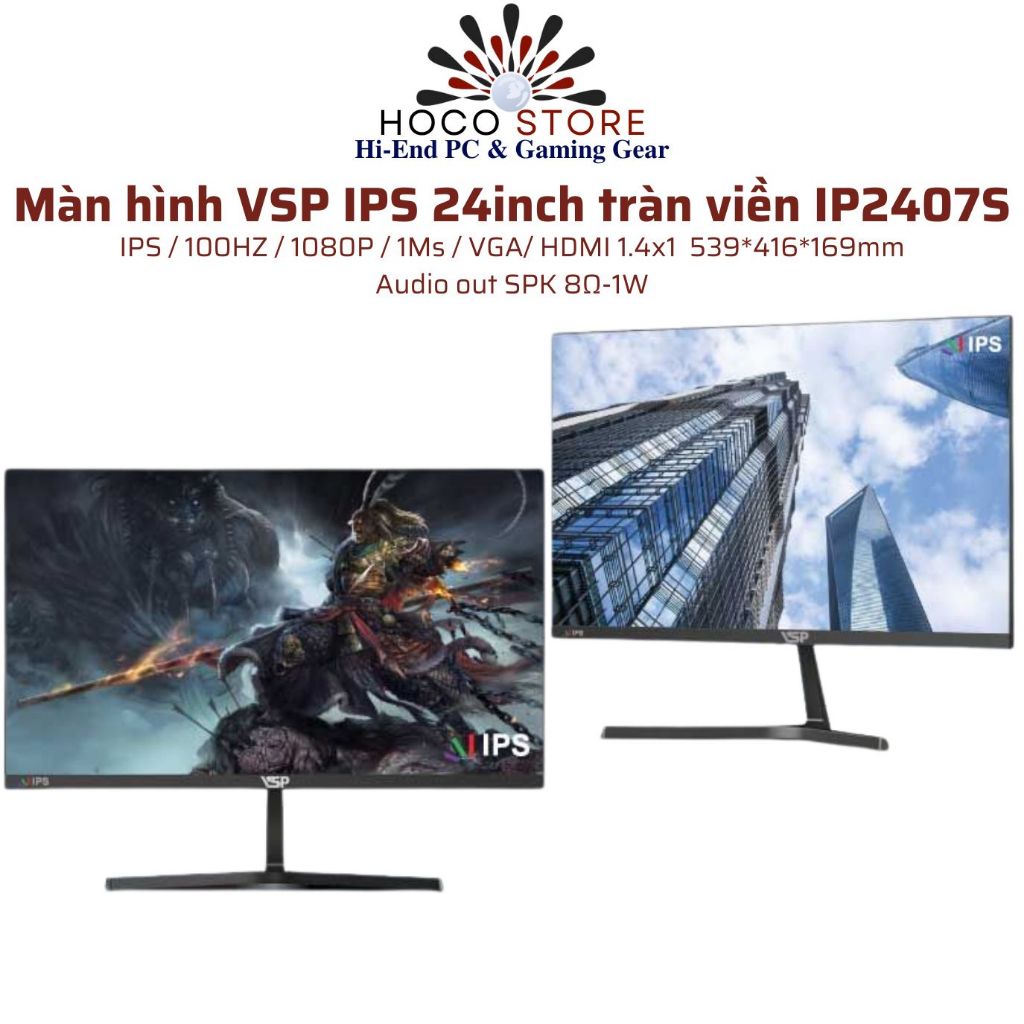 Vsp IPS 24inch edge-to-edge Computer Monitor IP2407S / 100Hz / 1Ms / Hoco Store PC | Shopee Malaysia