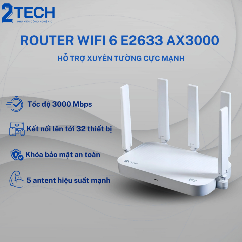 ZTE ZXHN E2633 Wifi 6 Router Ax 3000Mbps - 5 Antennas - Supports Mesh Roasting | Shopee Malaysia