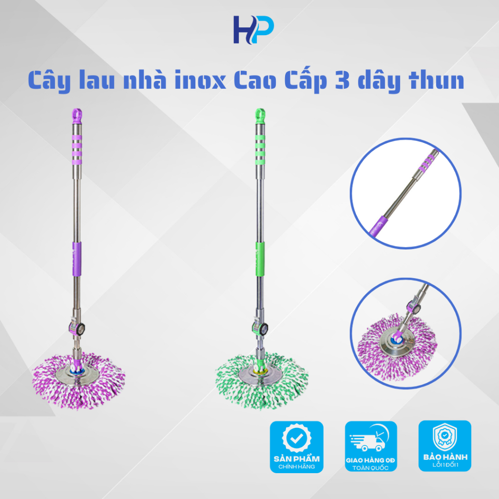 Tahaco round tray mop with 3 elastic bands Thai model - Replacement mop ...