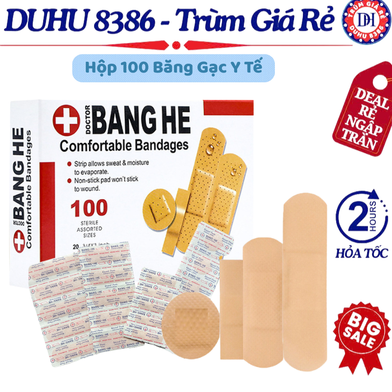 Box of 100 Sterilized Medical Gauze Bandages - Personal Adhesive ...