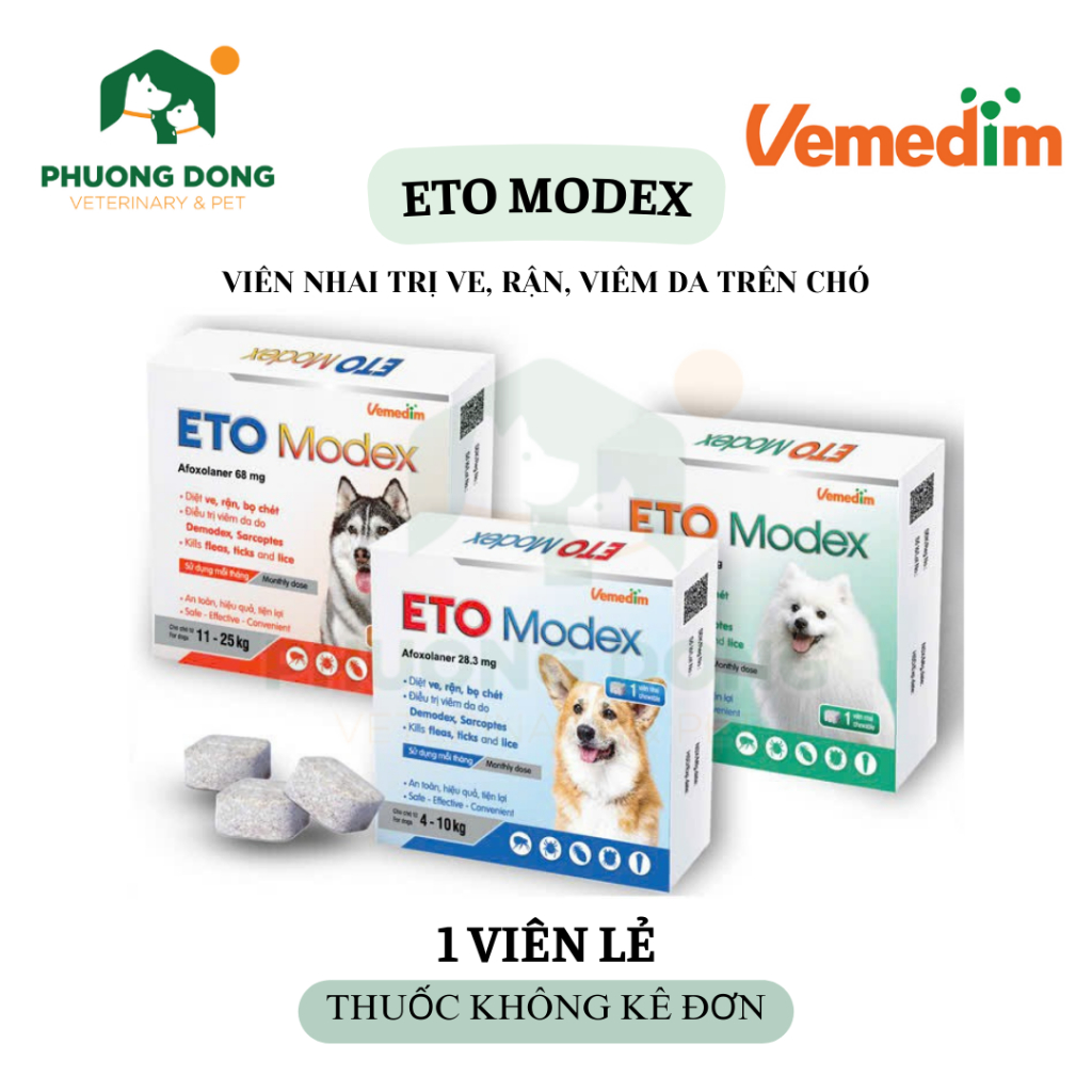 Eto Modex - Chewable Tablets to Prevent Ticks, Lice, Fleas, Treat ...