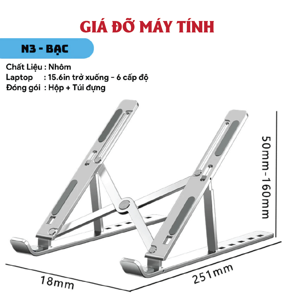 Height-adjustable ALUMINUM 13 - 16.5 inch laptop stand - Cooling stand ...
