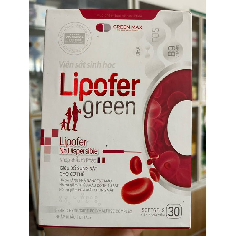 Lipofer Green Biological Iron Tablets box of 30 tablets. Supports ...