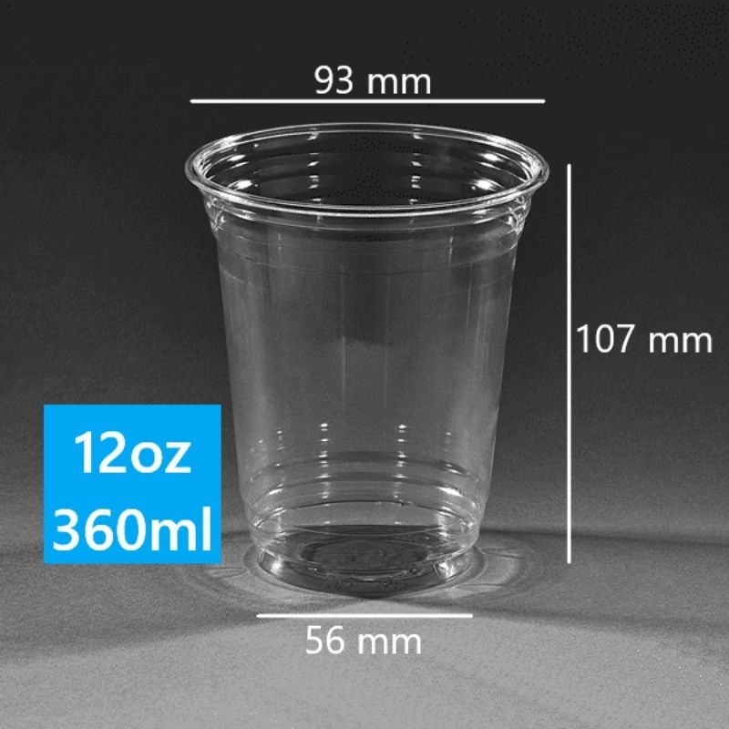 Set of 50 PET cups and 360ml spherical lid (thick type) | Shopee Malaysia
