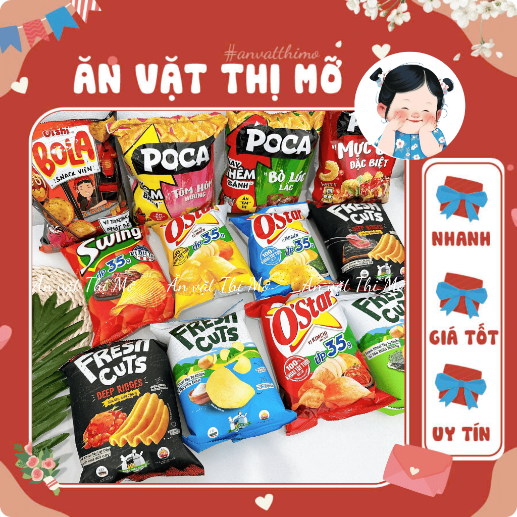 [COMBO 10 PACK OF Bim mix] Oishi Bim Bim, Swing, O'star mix random ...