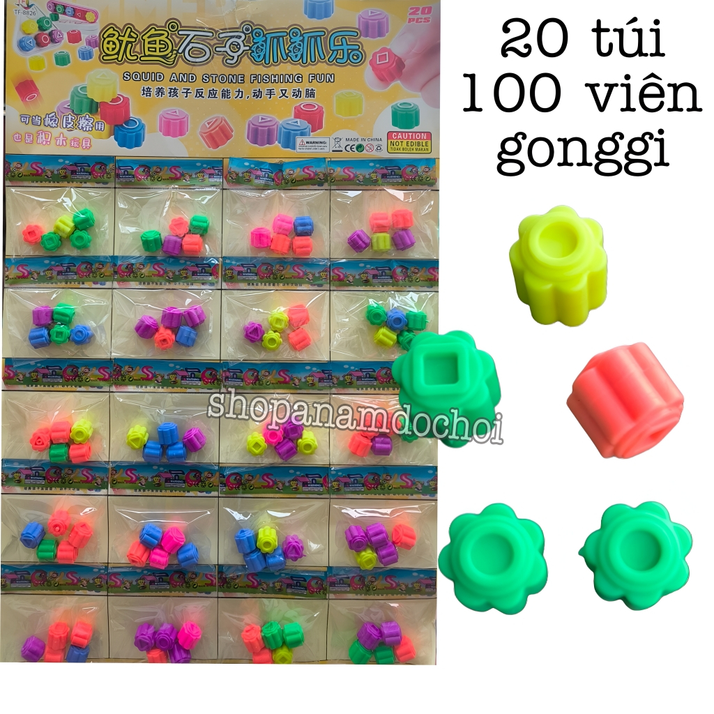 Blister of 20 bags (100 tablets) gonggi, gong gi toys squid game toys ...