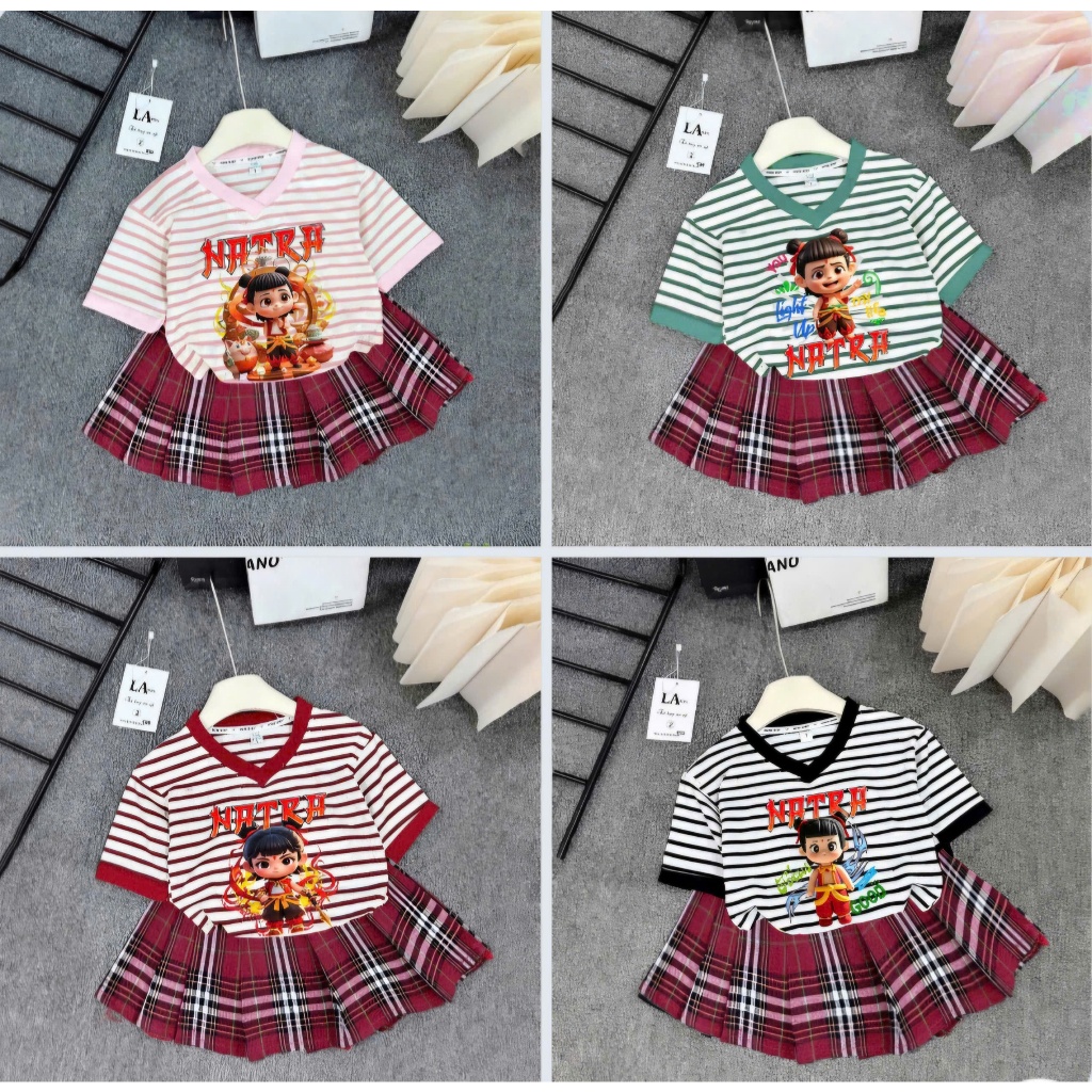 Checkered dress Set for girls 13-42kg NATRA model. Cool, soft material ...