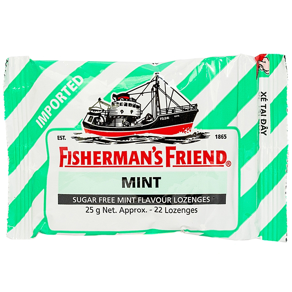Fisherman's Friend candy with mint flavor to clear the throat, cool the ...