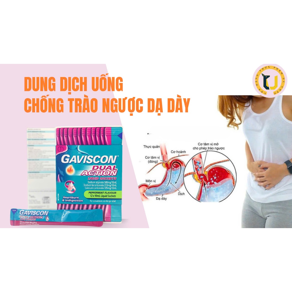 Gaviscon Dual Action peppermint flavor anti-reflux oral solution box of ...
