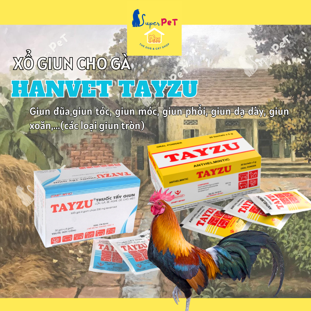 Hanvet Tayzu Chicken Dewormer 4gr, Powder Dewormer, Dewormer for ...