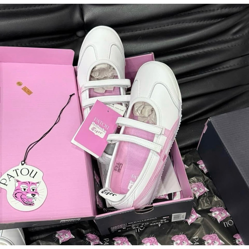 Onit.suka Patou White Pink Ballet Princess Sneaker (Free Socks ...