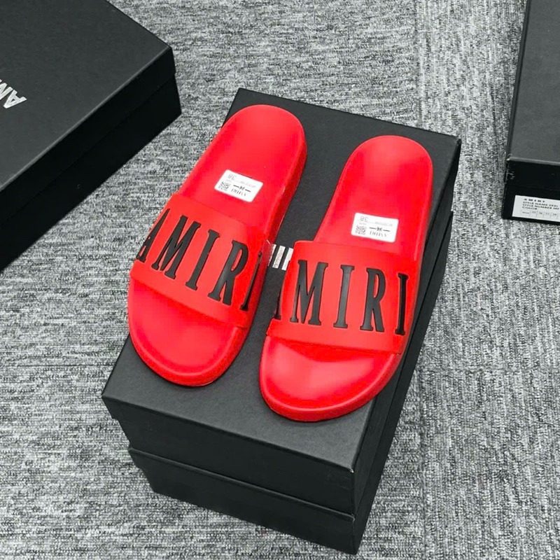 Amiri men's slippers with straps engraved with black letters and ...