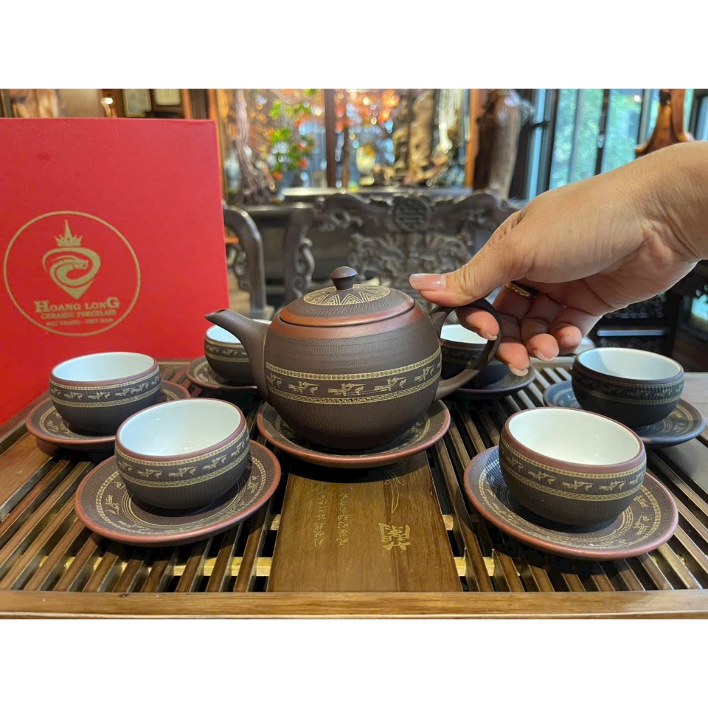 Bat TRANG TEA SET SOLD-HAND BRONZEClear OF PHAM THE ANH ARTIST ...