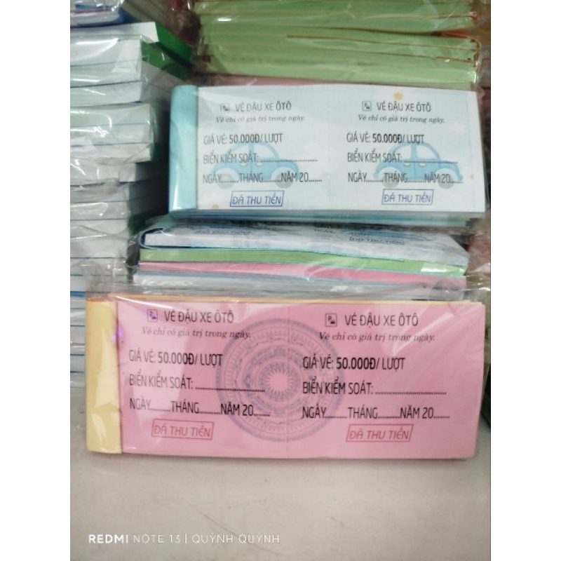 Set of 3 car parking ticket books with random color delivery | Shopee ...