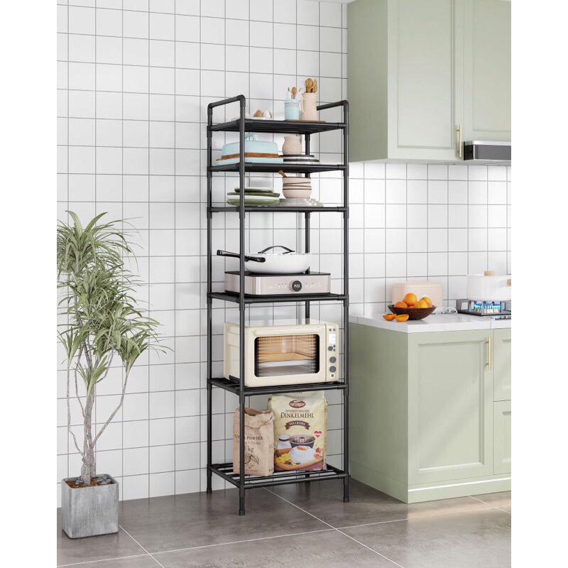 6-tier multi-purpose shelf with steel frame, anti-rust powder coating ...